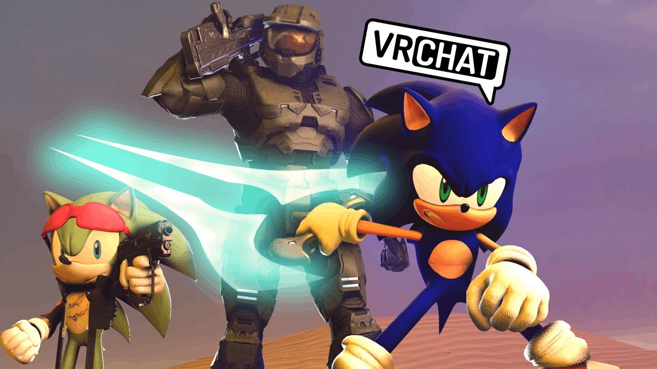 SONIC AND SCOURGE MEET MASTER CHIEF IN VR CHAT - YouTube