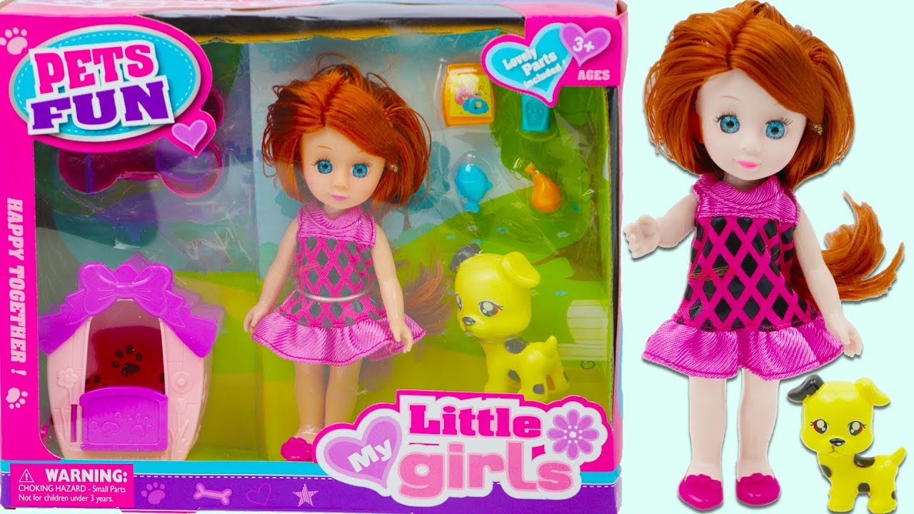 Unpacking Toy Pet 🐶 House & Little Baby Doll for Kids - YouTube