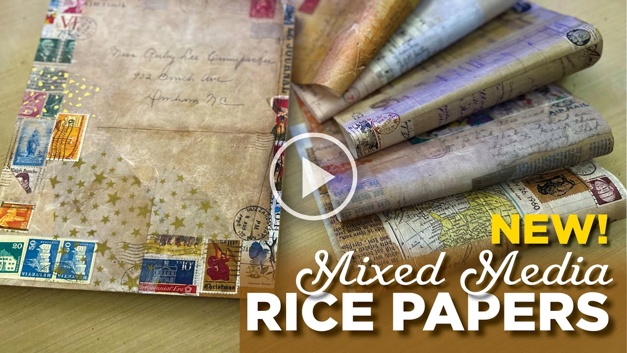 Mixed Media Backgrounds Printed Rice Paper–Tutorial Tidbits - YouTube