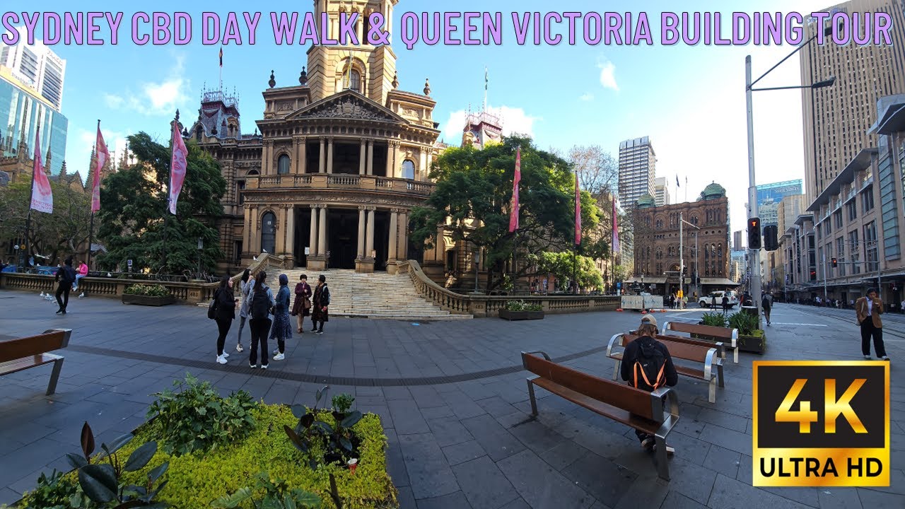 Sydney CBD Day Walk Tour & Queen Victoria Building 4K #sydney # ...
