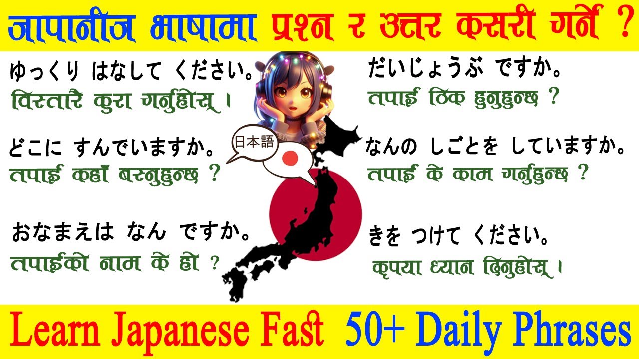 Japanese Daily Life Useful Sentences Practice for Beginners || दैनिक ...