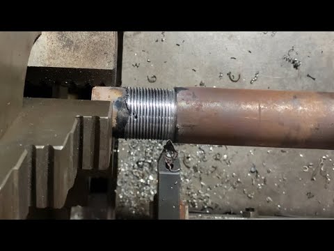 Repair Threads after Welding on Lathe Machine - YouTube