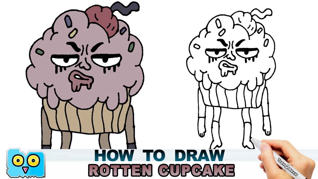How to Draw Rotten cupcake | The Amazing World of Gumball - YouTube