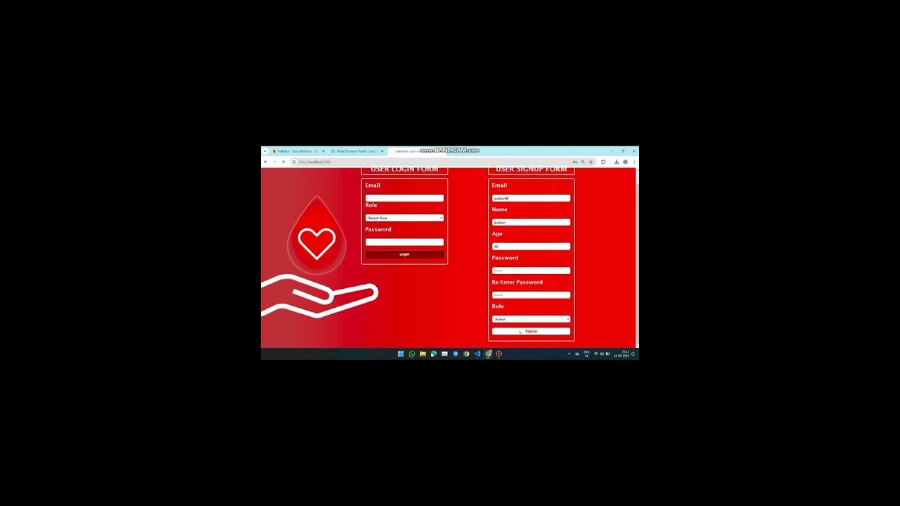 Blood donation app using html,css,js and firebase - YouTube