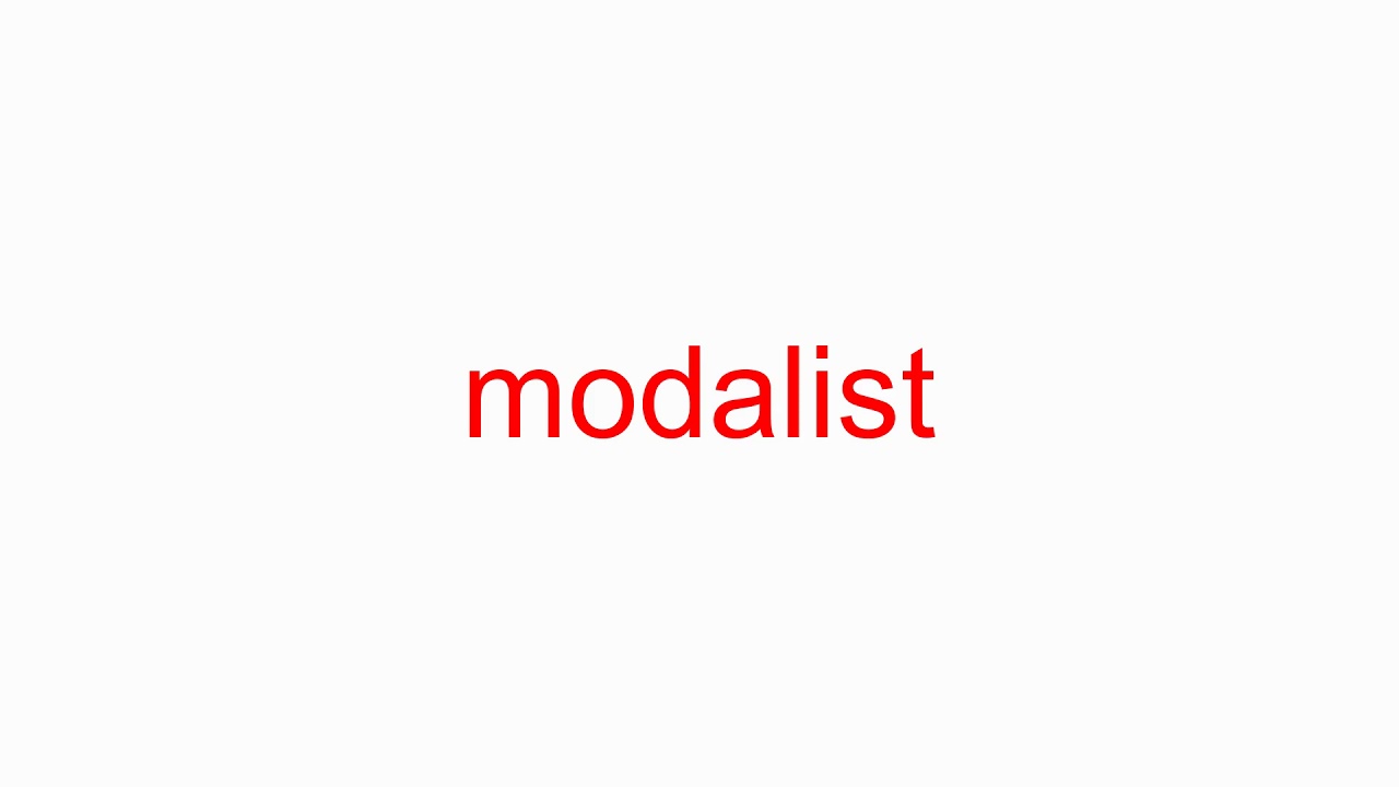 modalist - YouTube