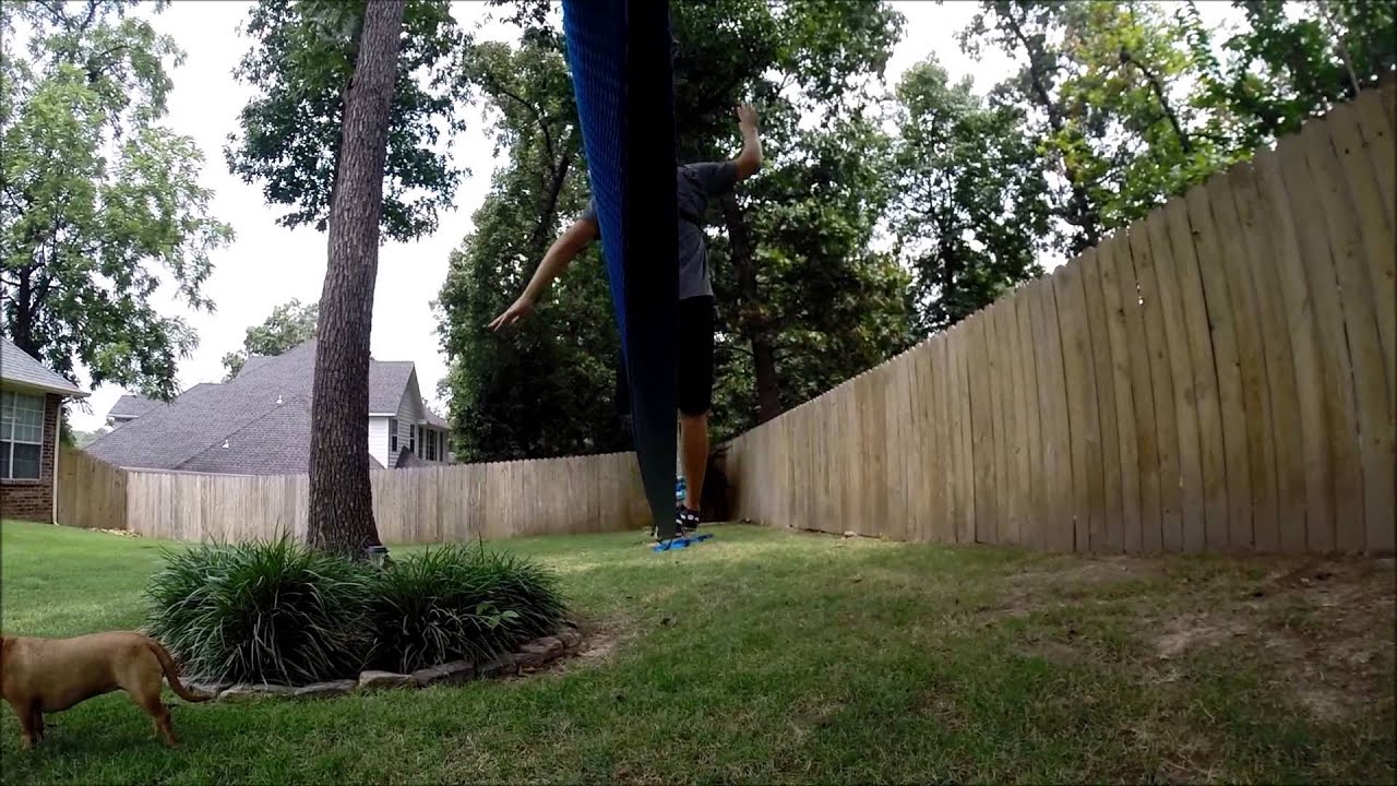 SlackLining 14 Beginner tricks - YouTube