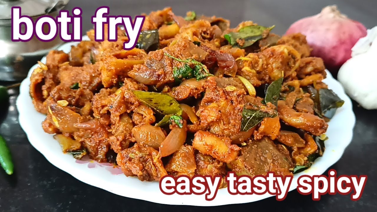 Boti fry recipe/Goat intestine masala/mutton boti fry/kudal varuval ...