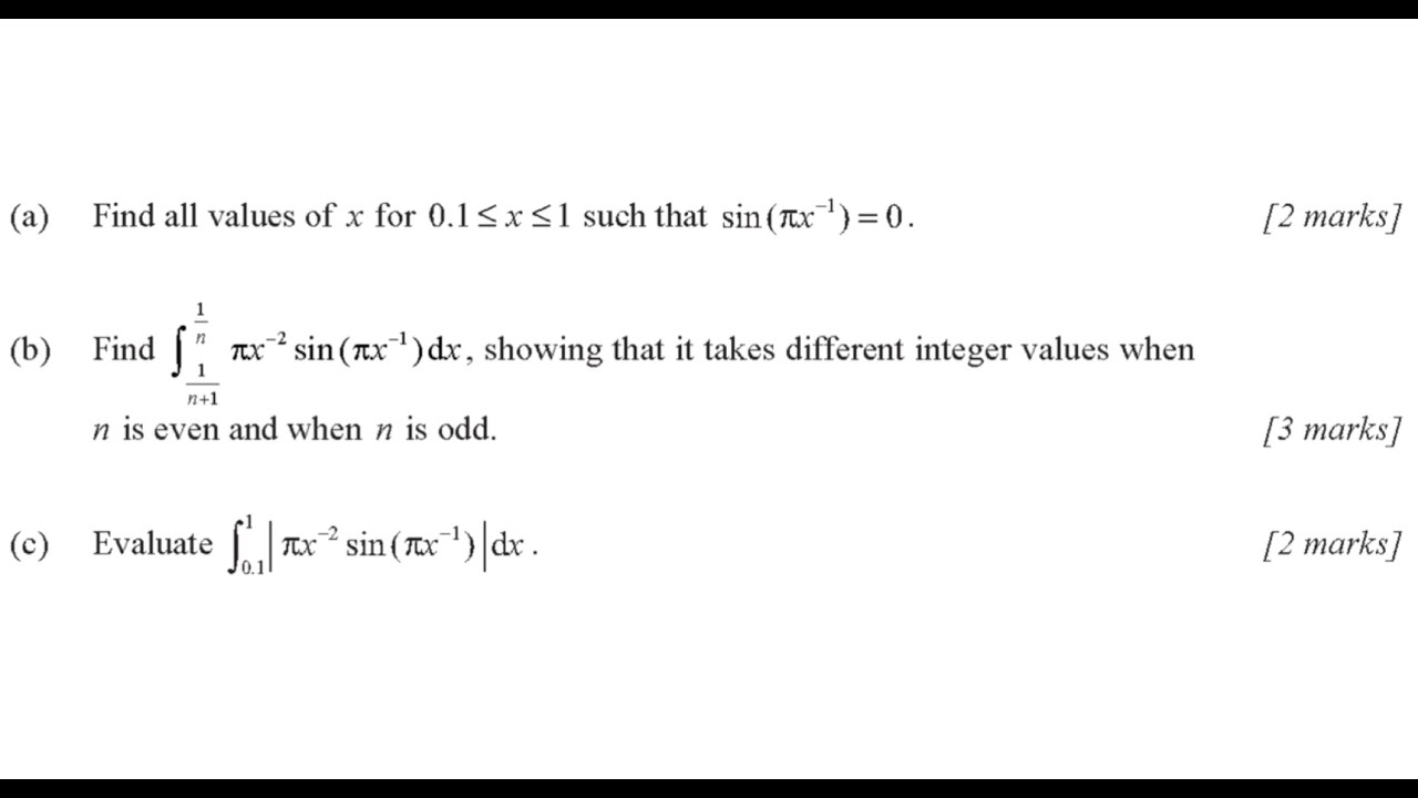 IB HL Math AA | Integration past exam question 27 - YouTube