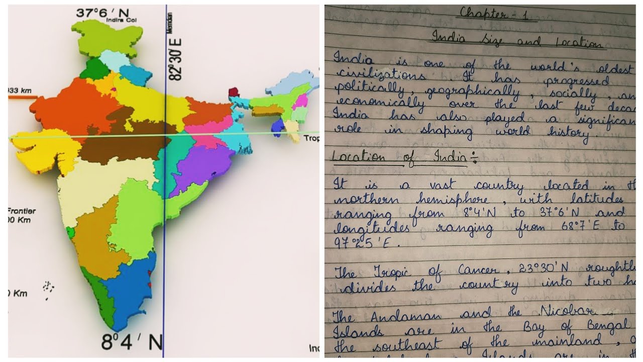 Class 9 Geography Chapter 1: India Size And Location NOTES. - YouTube