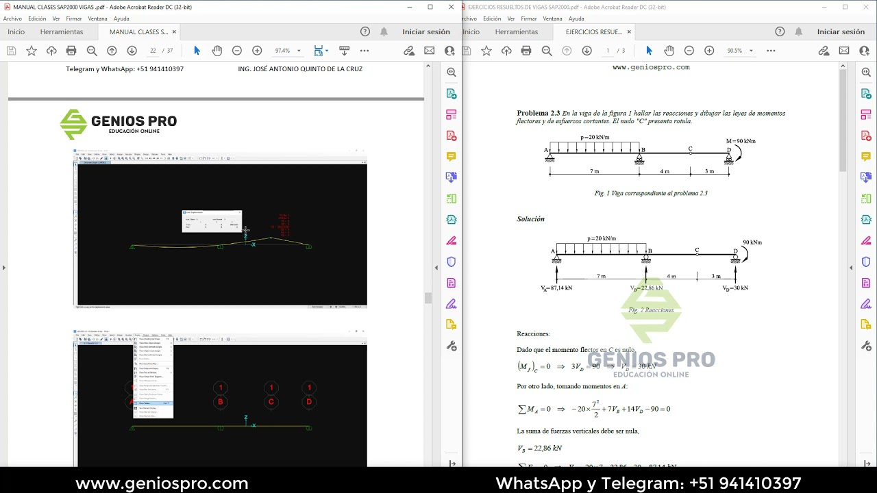 ANÁLISIS DE VIGAS EN SAP 2000 - MANUAL EN PDF - YouTube