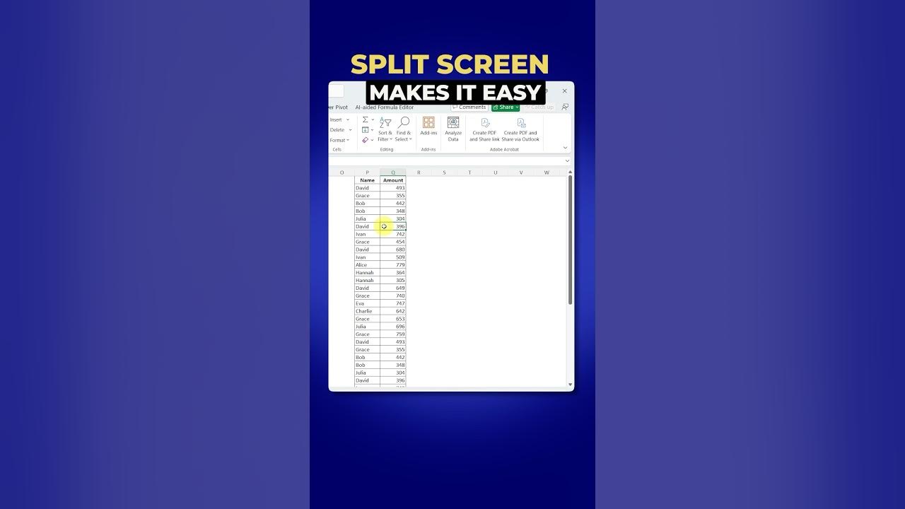 How to use split screen and stop scrolling in excel | quick tip for smart working - YouTube