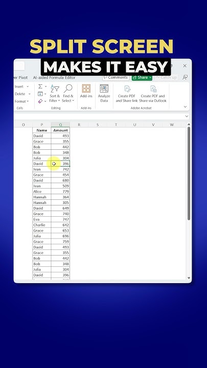 How to use split screen and stop scrolling in excel | quick tip for smart working - YouTube