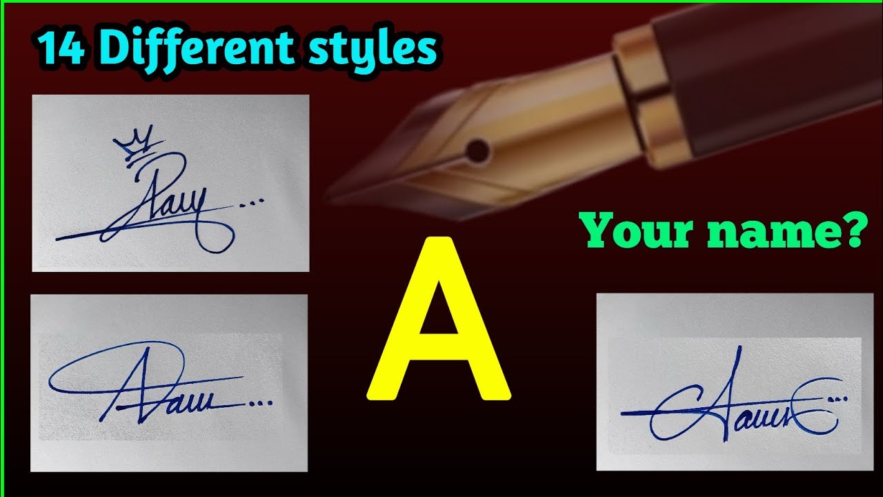Stylish A letter signature how to generate || Die A letter sign and ...