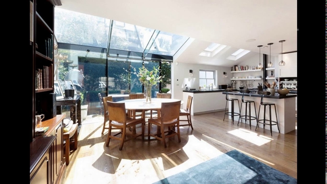 Glass roof kitchen design - YouTube