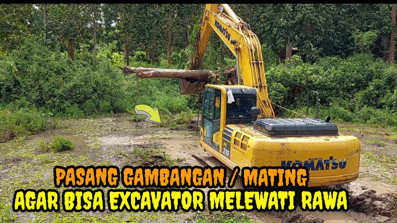 Pasang Gambangan/ Mating Agar Excavator Tidak Terpuruk Dirawa Yang ...