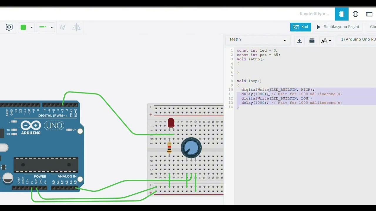 Arduino İle Potansiyometre Kullanarak LED Parlaklık Kontrolü Projesi Nasıl Yapılır? - YouTube
