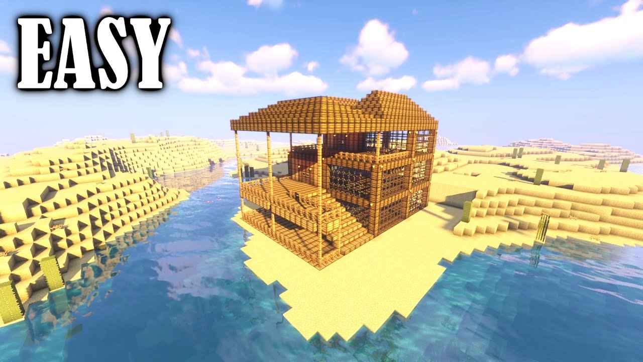 Minecraft - How to Build a Beach House - 100% Tutorial - Nice House #4 ...