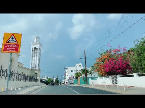 Cyprus Road Trip (2024/11/10), driving around Latsia on a Sunday early ...