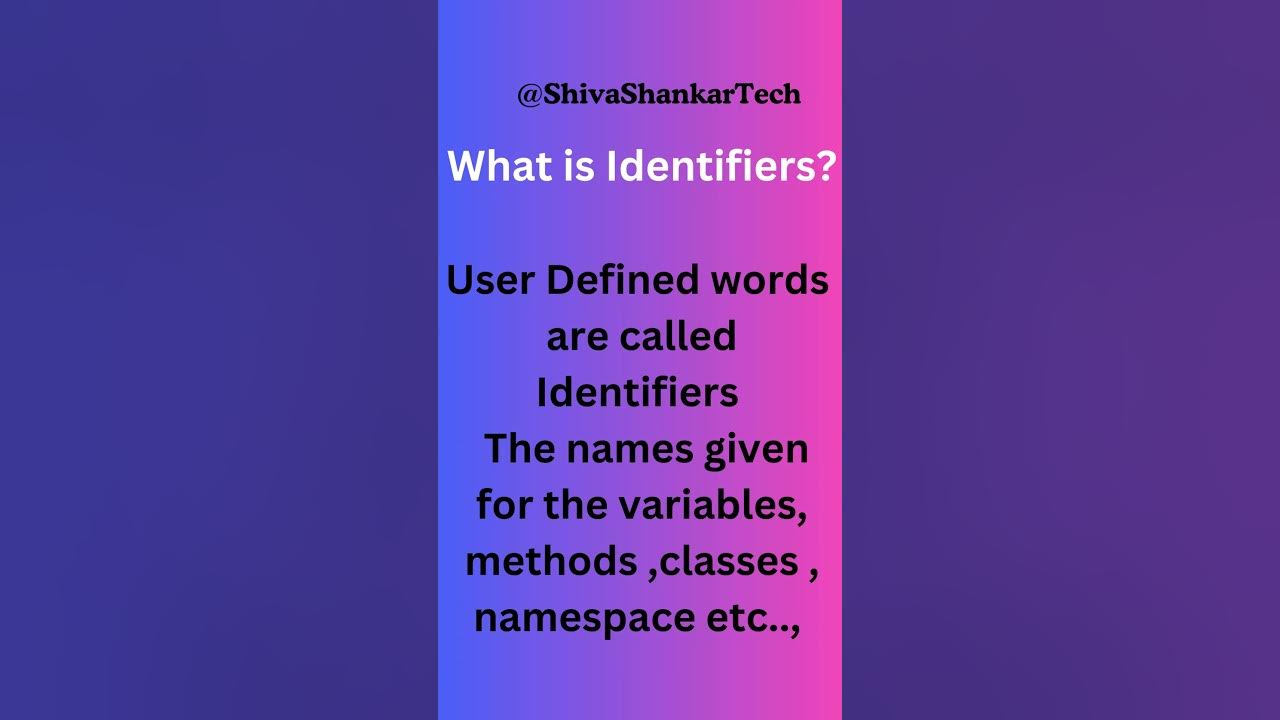 What are Identifiers in CSharp? @ShivaShankarTech #developers #programming #dotnet #csharp - YouTube