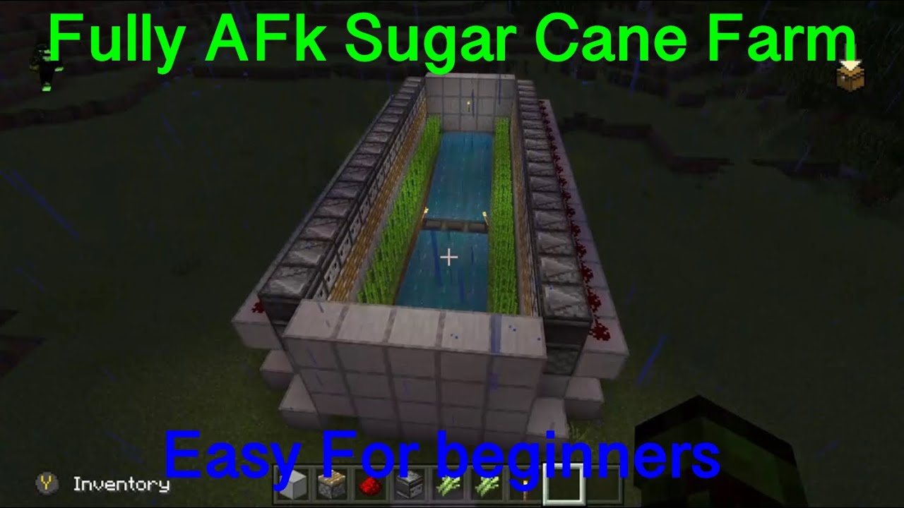 How to make an Auto Sugar Cane Farm in Minecraft! (Bedrock Edition ...