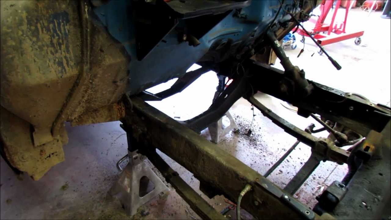 1955 chevy truck subframe install - YouTube