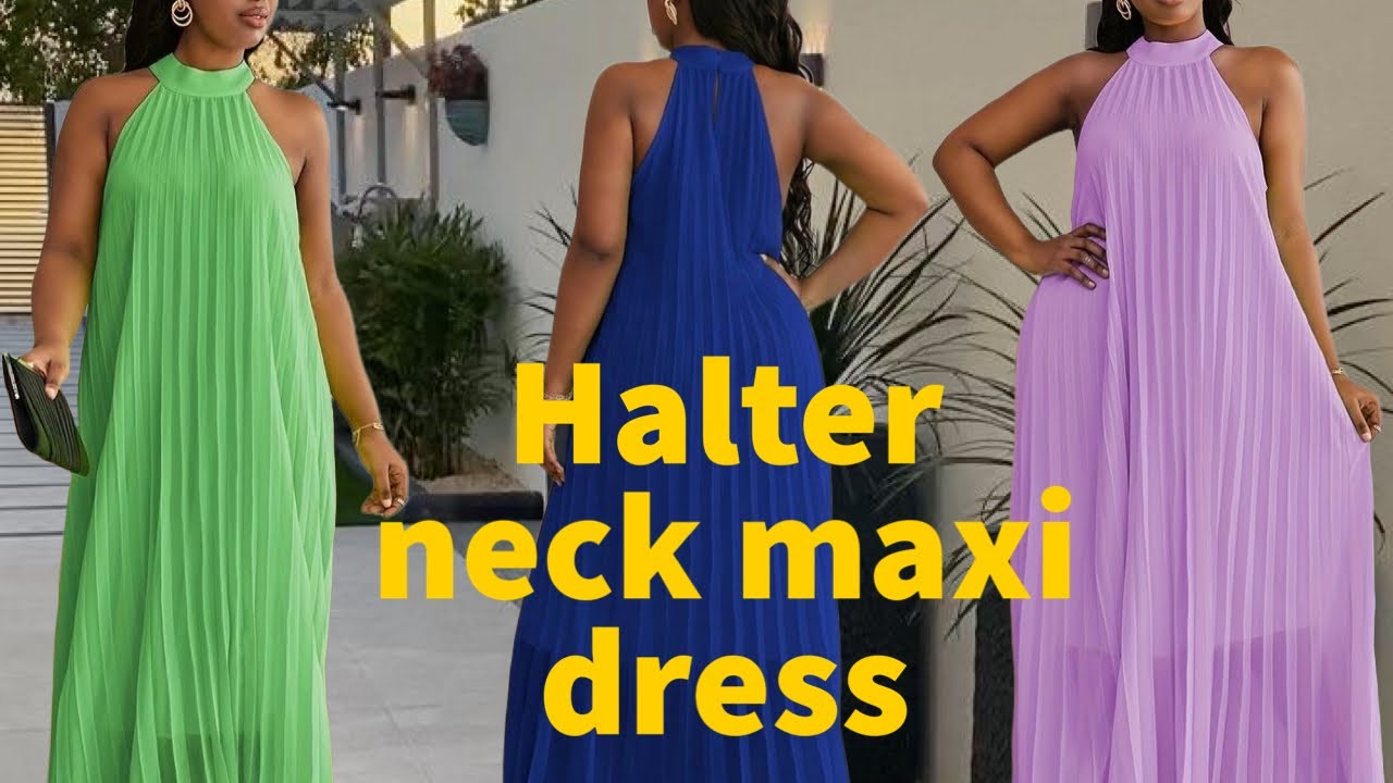 How to cut and sew a halter neck maxi dress/maxi dress/halter neck/Easy beginner’s friendly ...