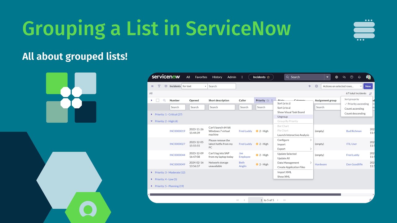 Grouping a List in ServiceNow - YouTube