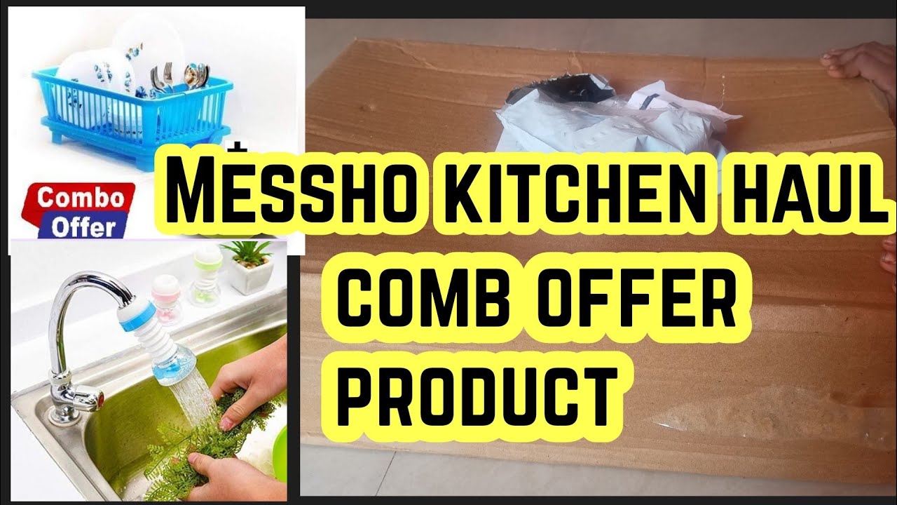 Messho shopping haul/kitchen dish drying rack with tray unboxing ...