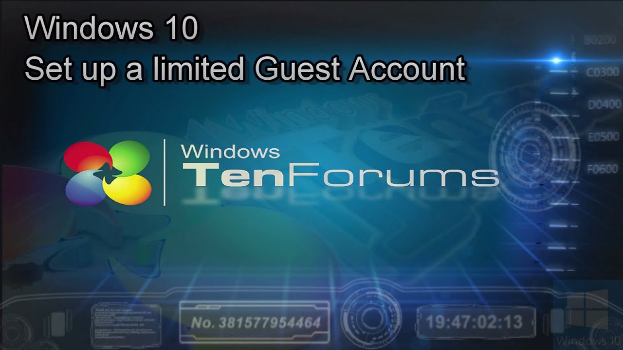 Windows 10 - Create a Guest Account in Windows 10 - YouTube