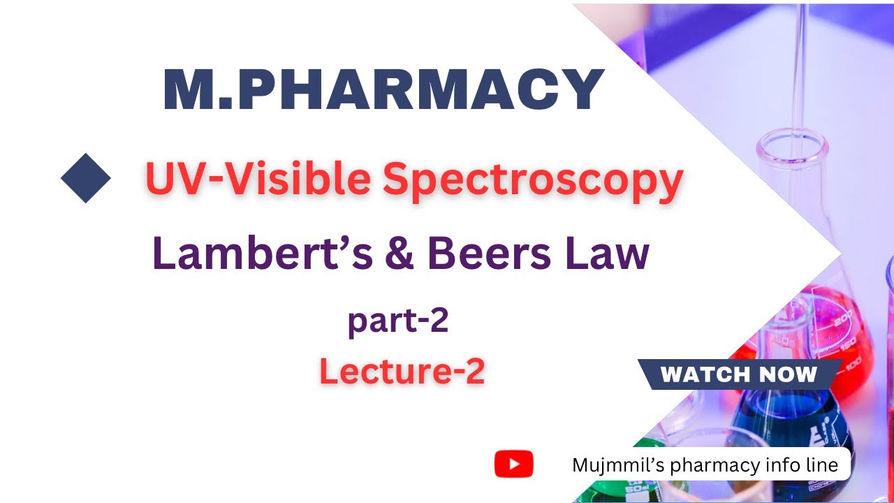 Lambert's & Beers Law || UV-Spectroscopy || Lec-2 #mpharm - YouTube