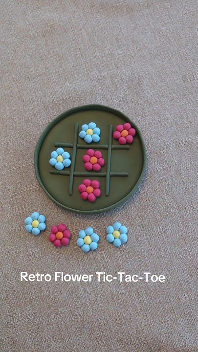 Making a Retro flower Tic-Tac-Toe 🌸 #craft #tictactoe - YouTube