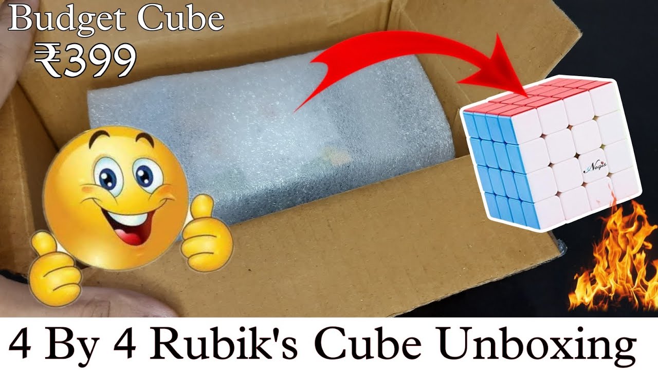 4 by 4 rubik's cube unboxing | Best budget cube 399 Rs | Smooth and ...