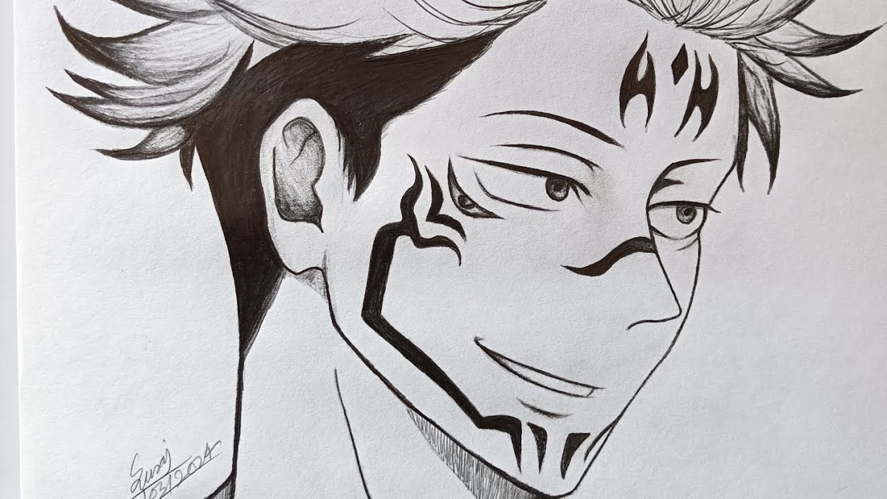 How to draw a beautiful sukuna With slight smile 😊☺️ #sukuna # ...