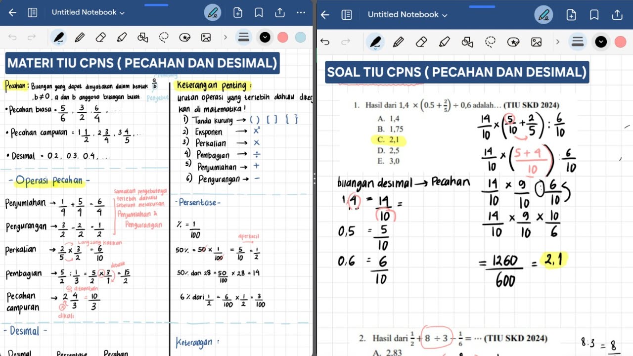 MATERI & SOAL TIU CPNS 2024 (PECAHAN DAN DESIMAL) - YouTube