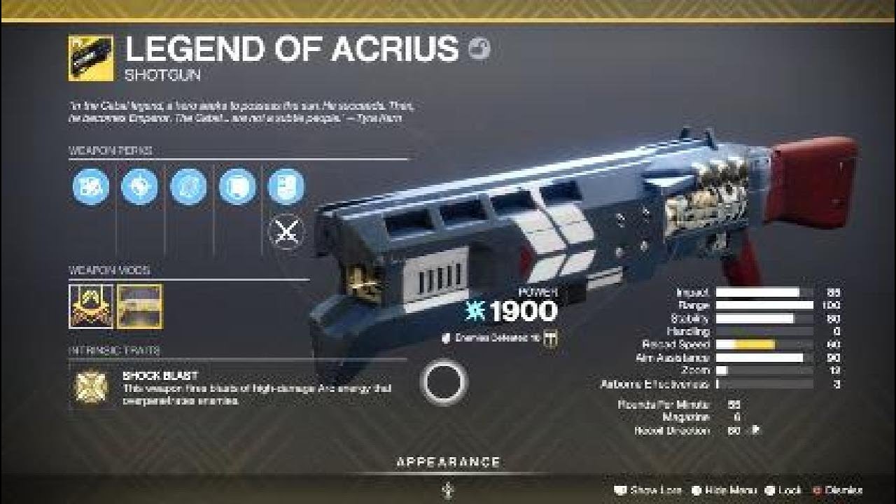 Legend of Acrius Exotic Weapon & Catalyst – Destiny 2 - YouTube
