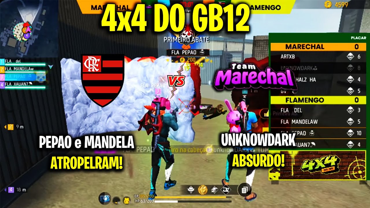 4x4 DO GB12 FLAMENGO vs TEAM MARECHAL - PEPAO E MANDELAM ATROPELARAM ...