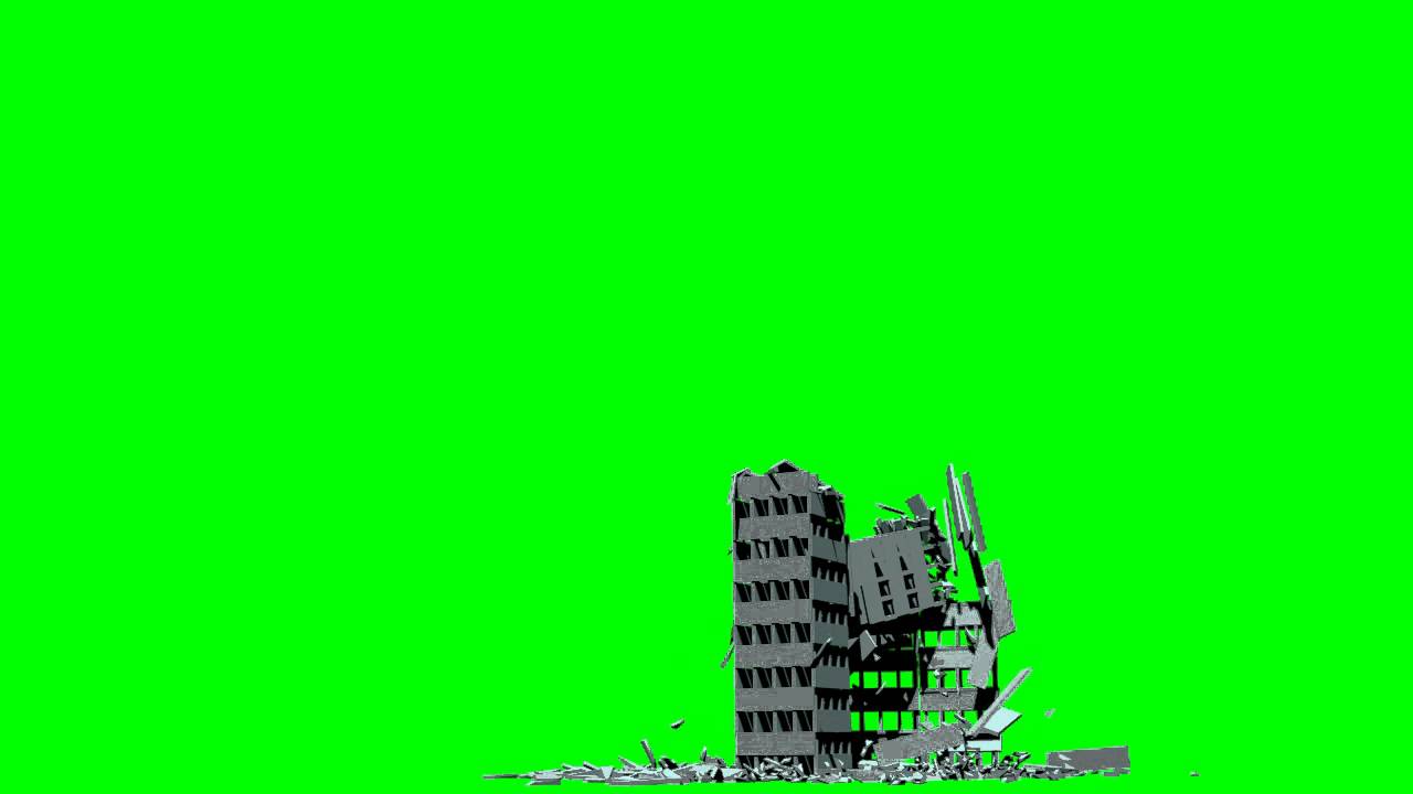 building collapse, green screen 6 - YouTube