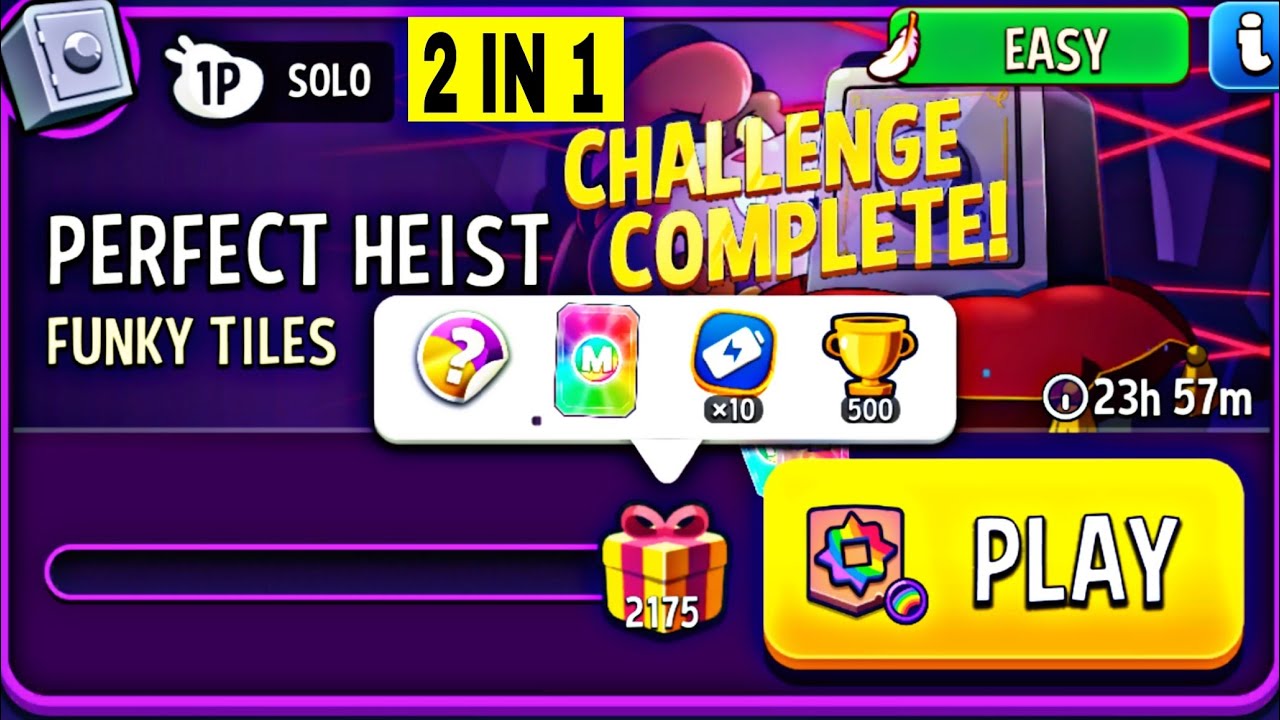 2 Solo funky tiles rainbow perfect heist today | match masters | funky tiles solo 2175 score ...