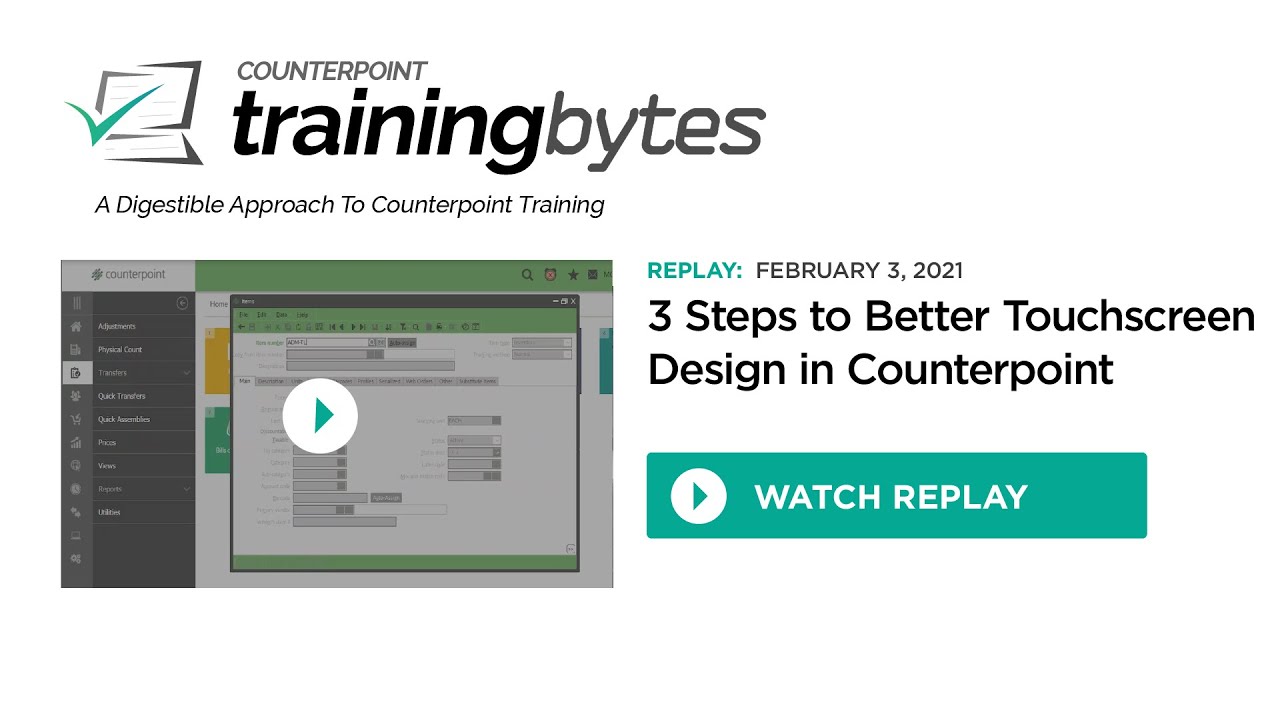 [REPLAY] - 3 Steps to Better Touch Screen Design in Counterpoint ...