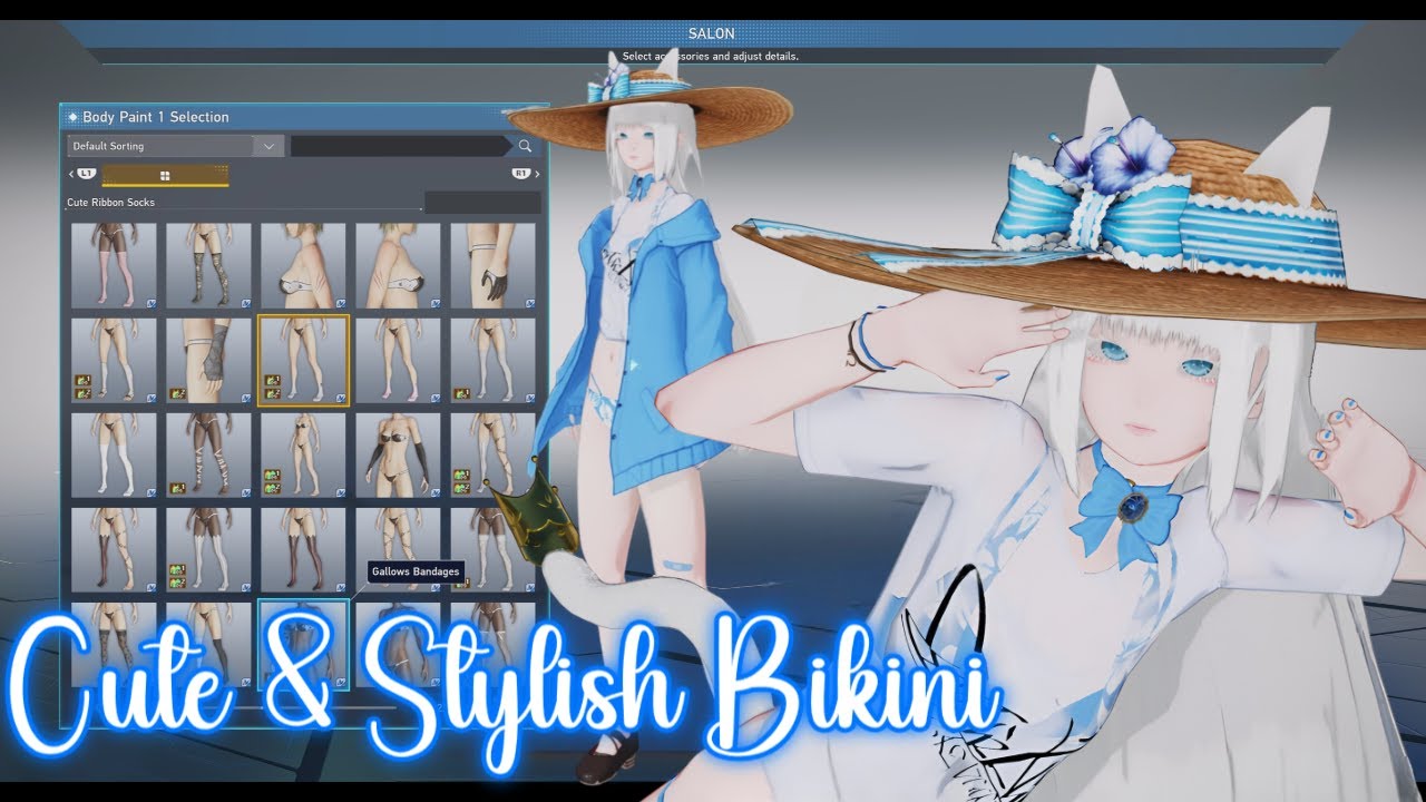 [PSO2:NGS] Remaking a cute wet shirt bikini outfit in the ngs character ...
