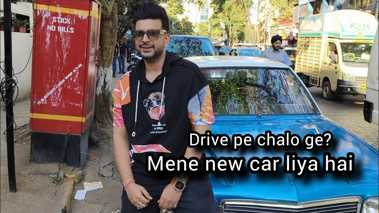 Karan Kundra with his new lovely Vintage car, so dashing look & had a ...
