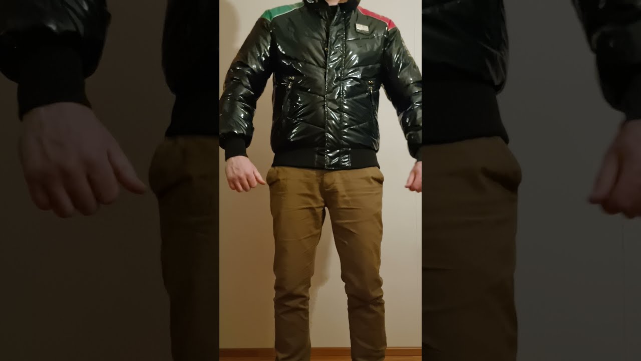 Super shiny pvc/vinyl jacket - YouTube