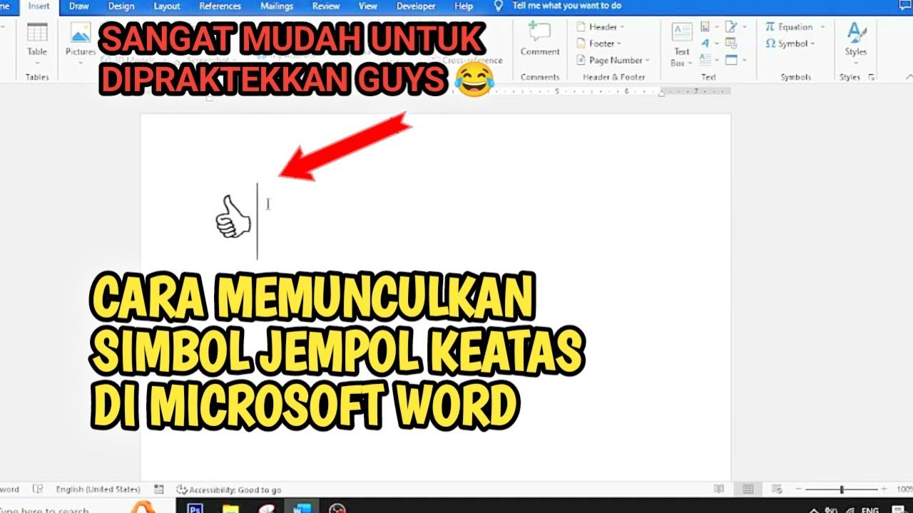 CARA MEMBUAT SIMBOL JEMPOL TANGAN KEATAS DI MICROSOFT WORD! - YouTube