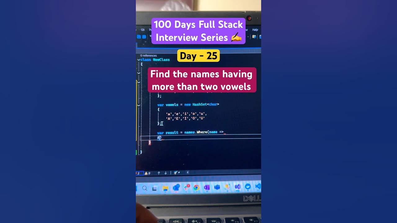 #day25 - Full Stack interview | Find all names having more than two vowels #shorts #coding # ...