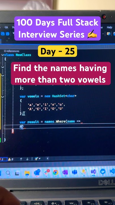 Day25 Full Stack Interview Find All Names Having More Than Two Vowels Shorts Coding