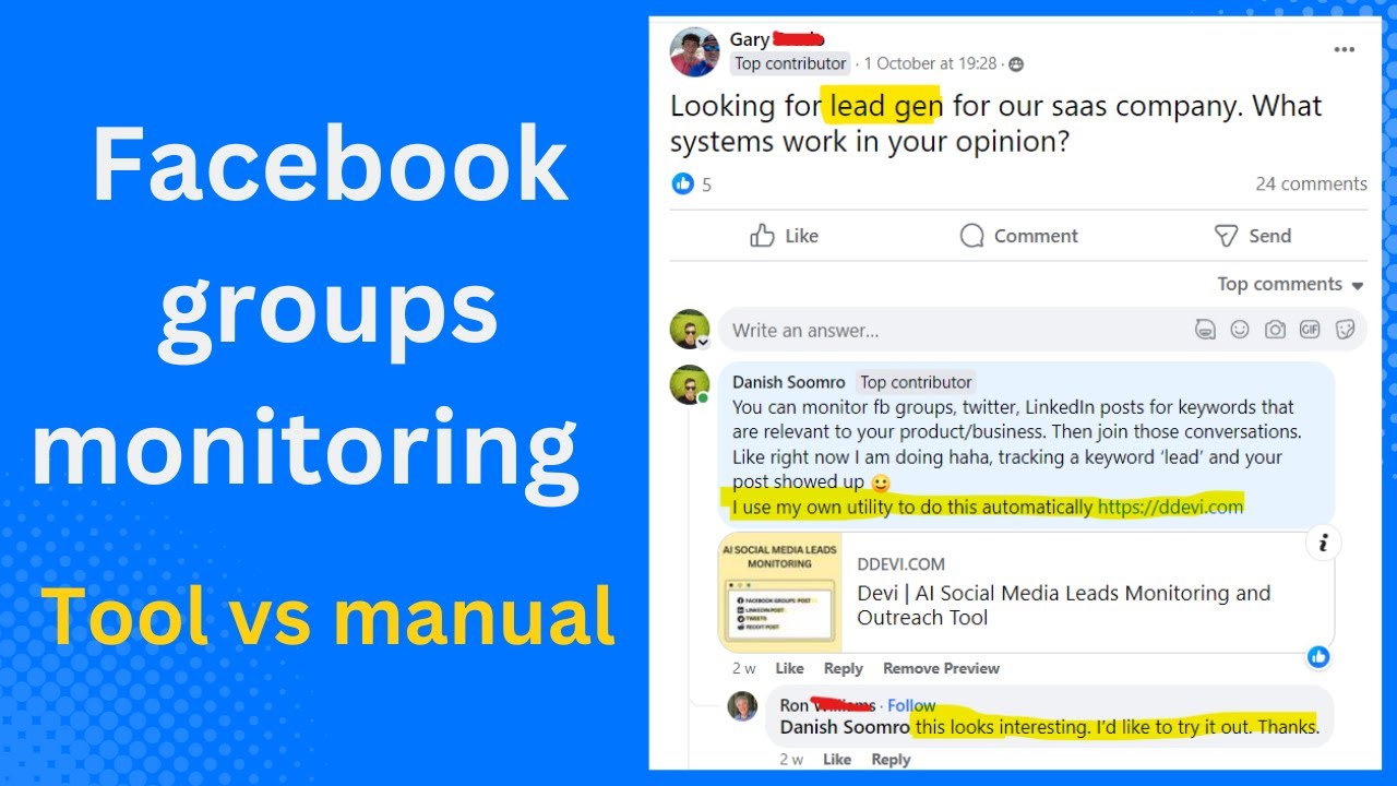Facebook Groups Monitoring tool vs Manual - YouTube