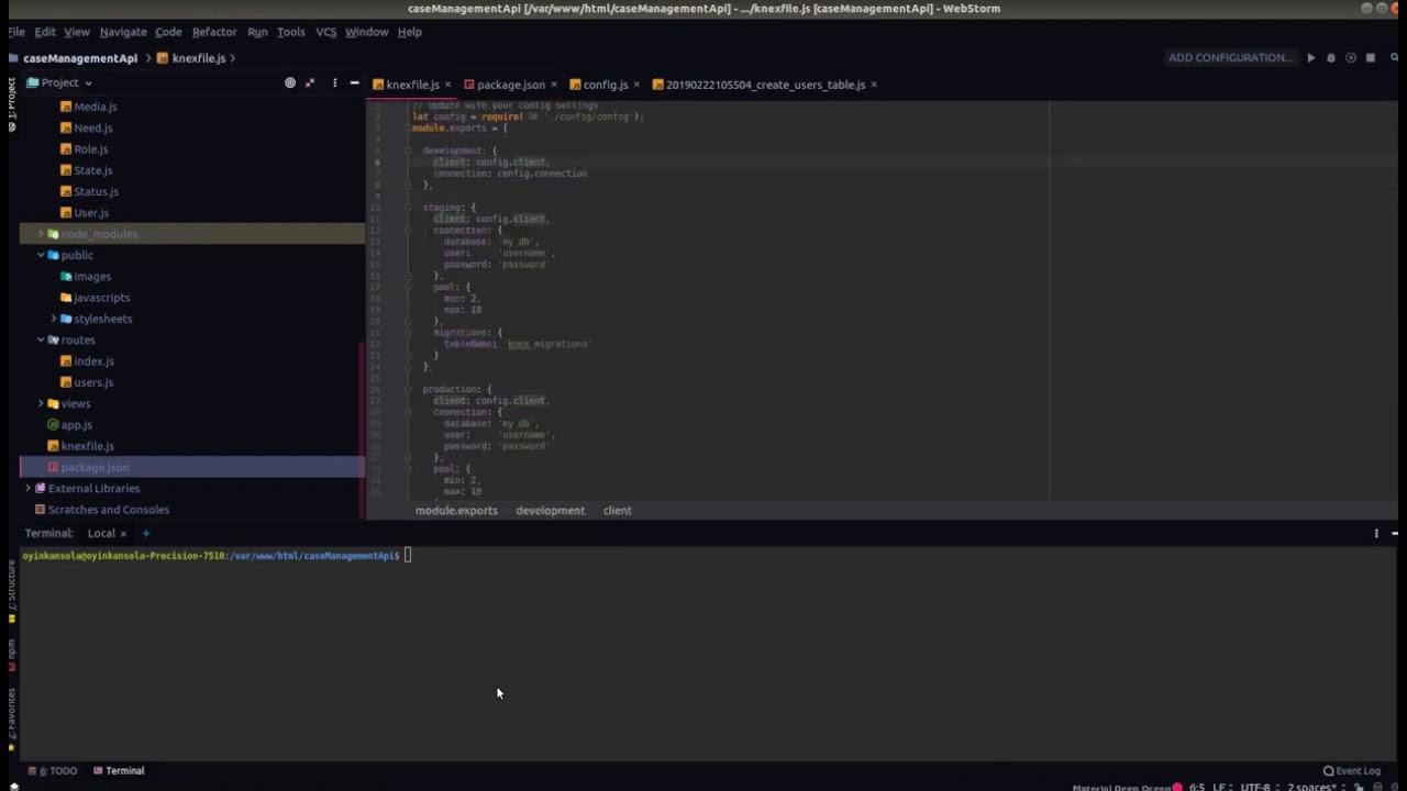 How to use knex.js to run migrations in a node application - YouTube