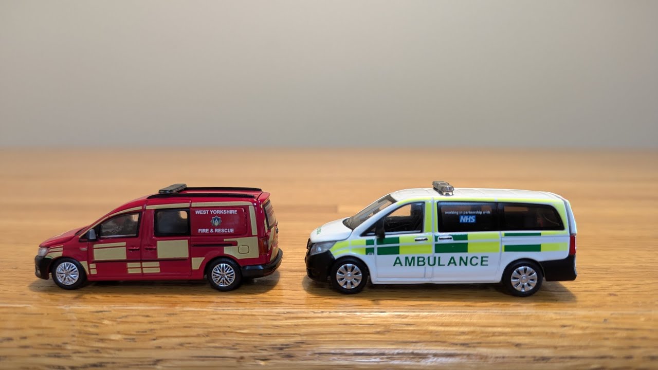 ERA 1:64 scale vehicles fire and ambulance overview - YouTube