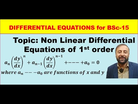 Non Linear Differential Equations of 1st order || DIFFERENTIAL ...