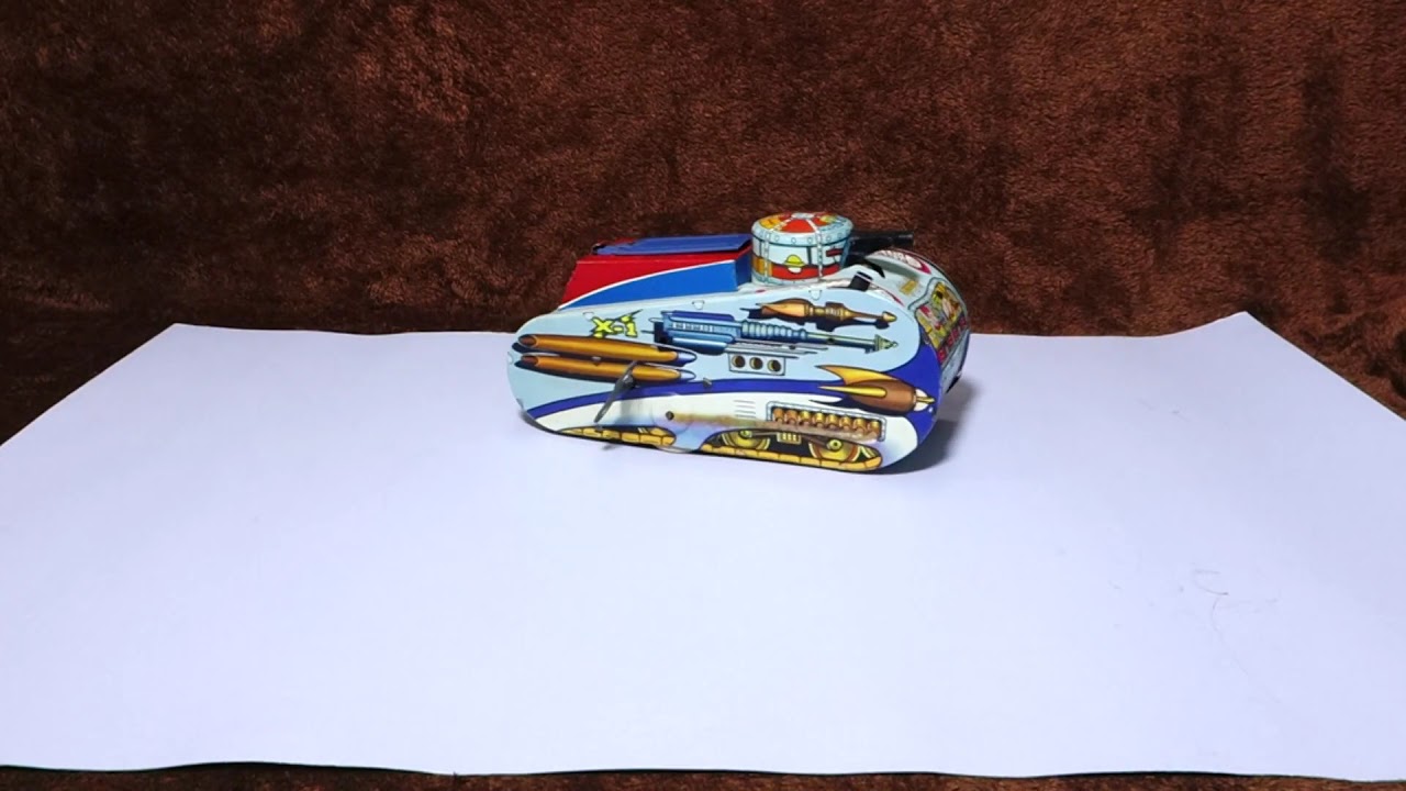 50s Marx Space Tank Vintage Tin Wind up Toy - YouTube